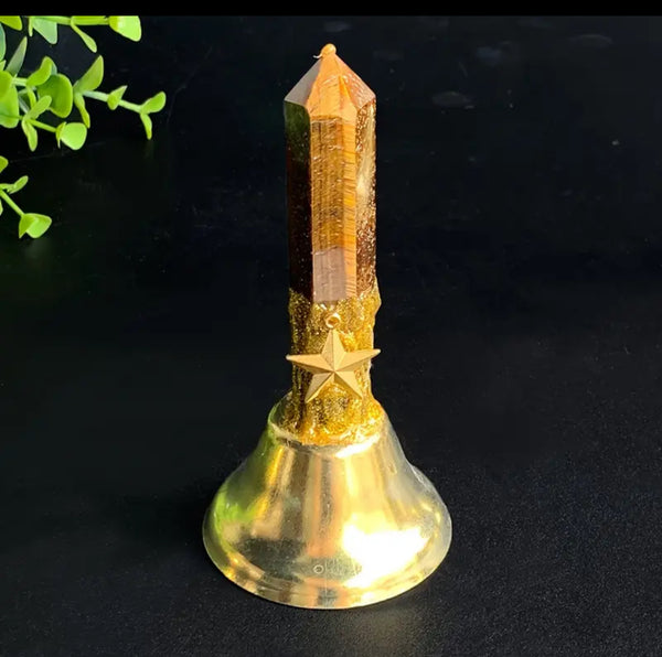 Single Crystal Point Jingle Bell with Crystal Handle – Crystal Love